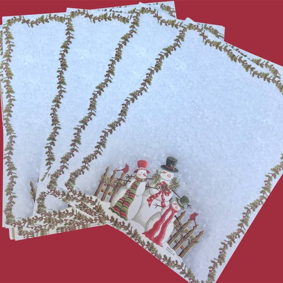 Office | 5 Sheets Snowmen Letterhead Stationery New Made In The Usa ...